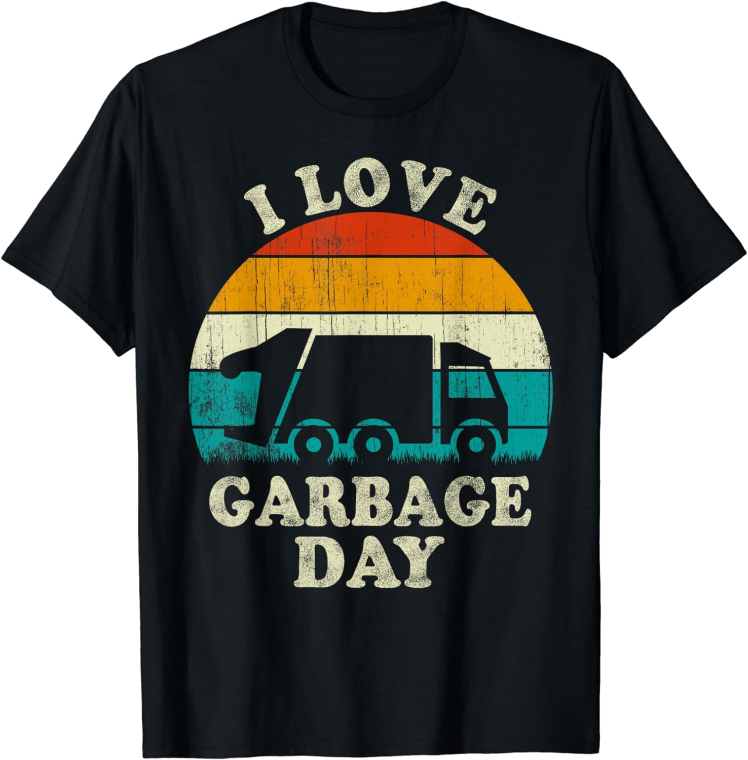 Retro Vintage Recycling Trash Kids I Love Garbage Day truck T-Shirt ...