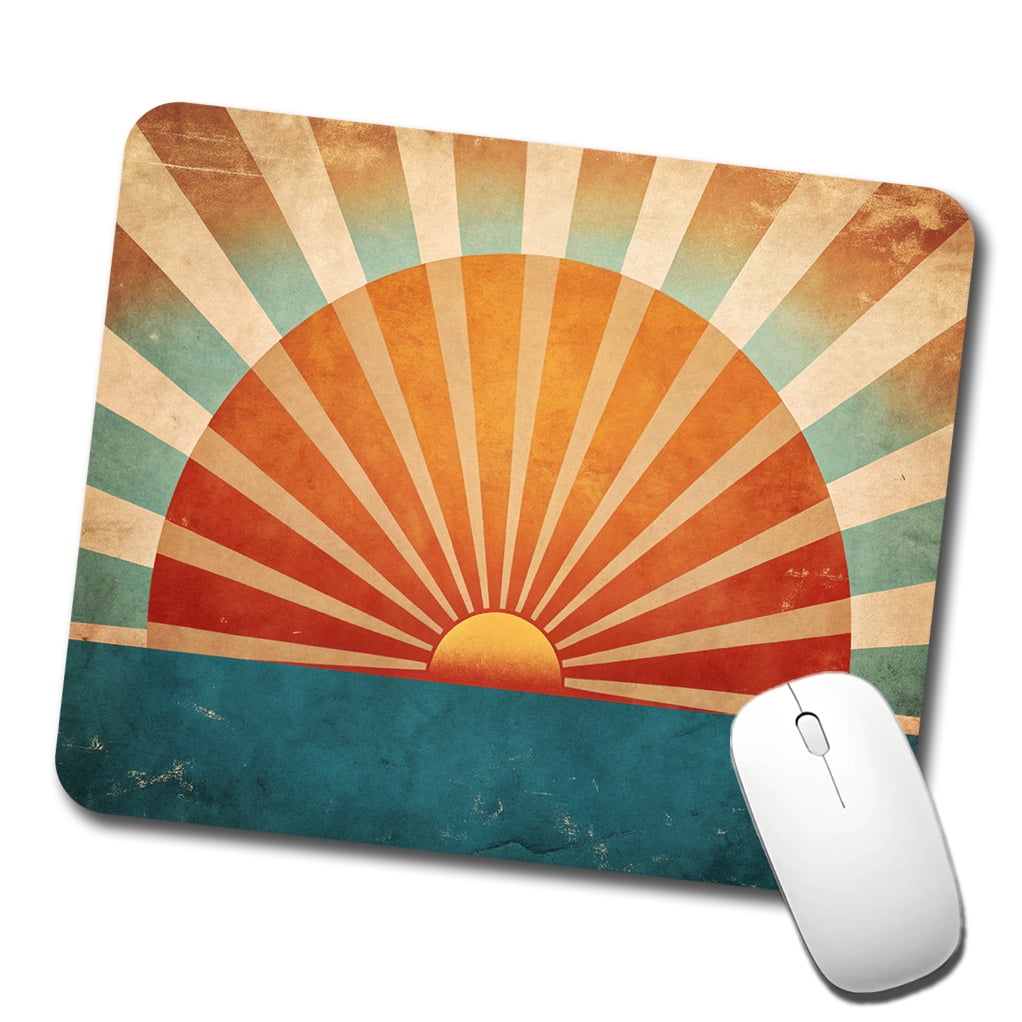 Retro Vintage Rising Sun Design Mouse Pad Low Profile Gaming Mat ...