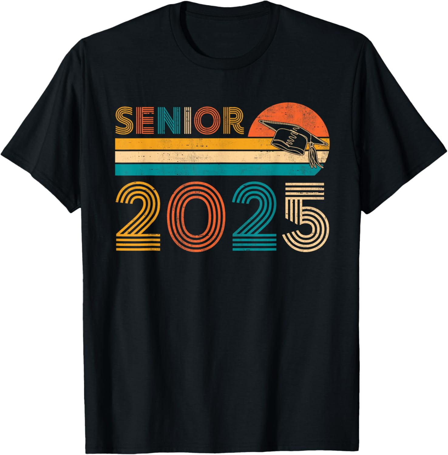Retro Vintage Senior 25 Class Of 2025 Graduation Graduate T-Shirt ...