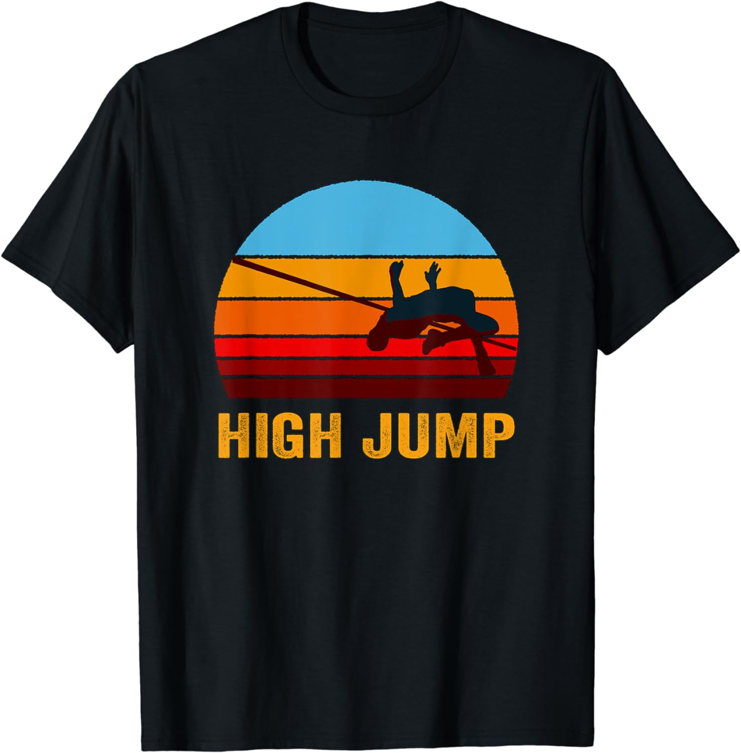 Retro Vintage Style Sunset High Jump T-Shirt - Walmart.com