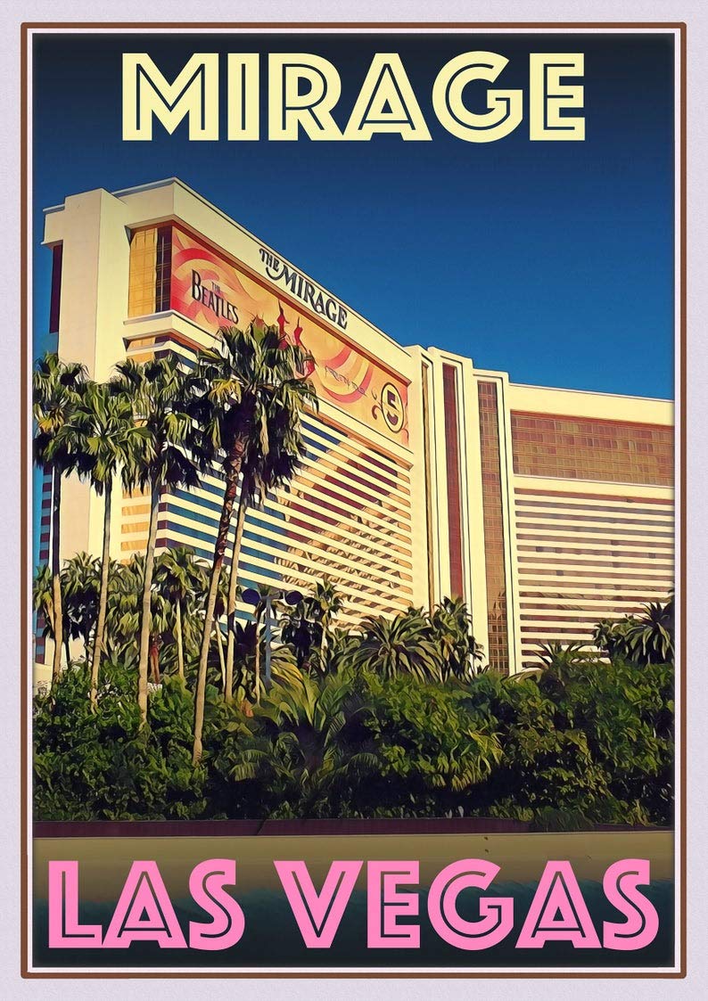 Retro Vintage Style Travel Poster Or Picture Mirage Las Vegas Parlor ...