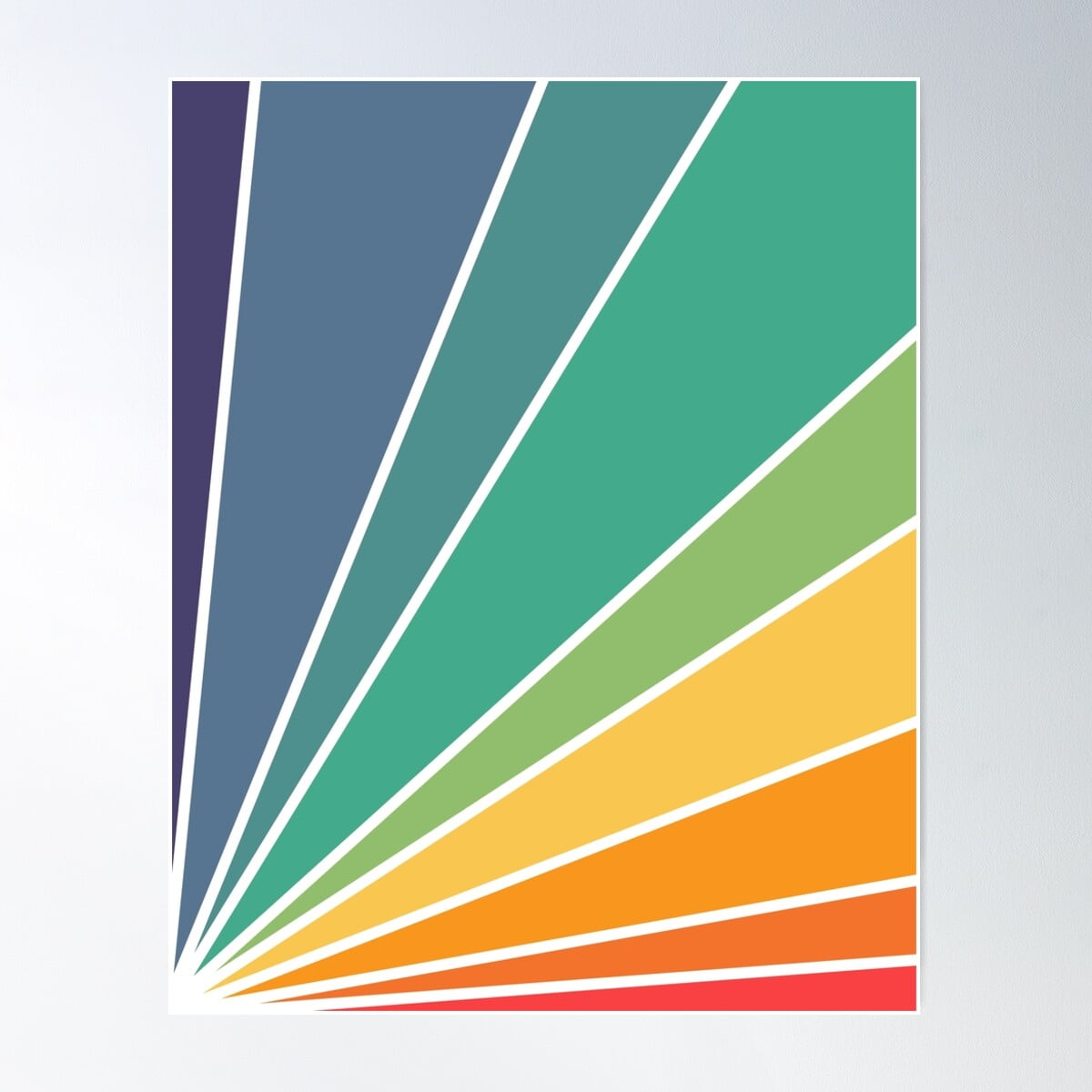 Retro Vintage Sun Rays Poster Wall Art, Modern Wall Decor For Living ...