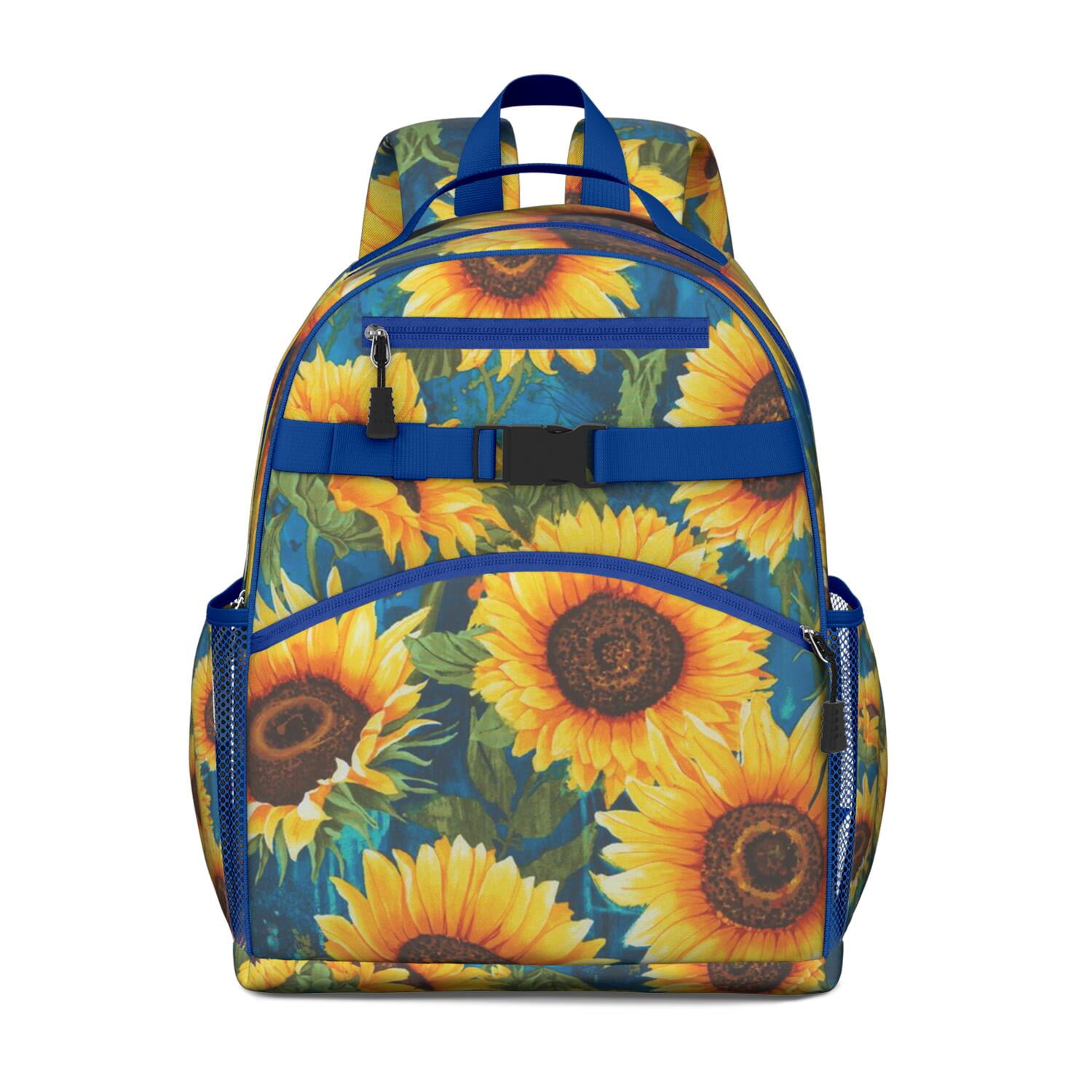 Retro Vintage Sunflower Backpack - Adjustable Looped Straps for ...