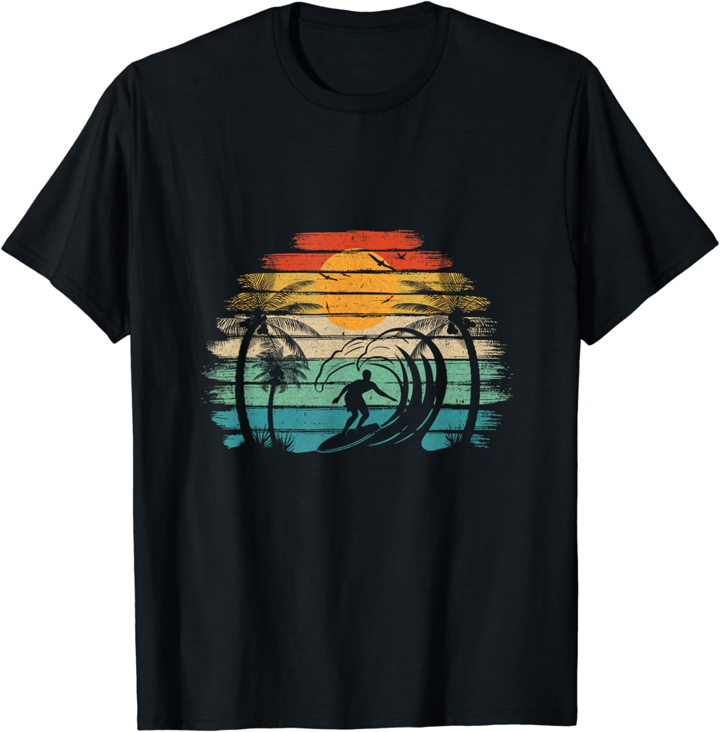 Retro Vintage Surfboard Surfing Surfboarder Wave Surfer T-Shirt ...