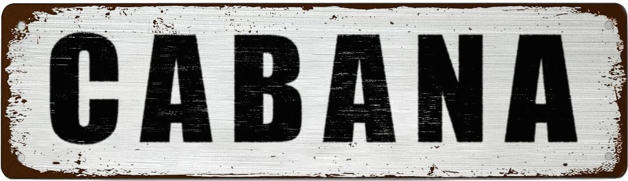 Retro Vintage Tin Sign - CABANA - For Office,Garage,Garden And Man Cave ...