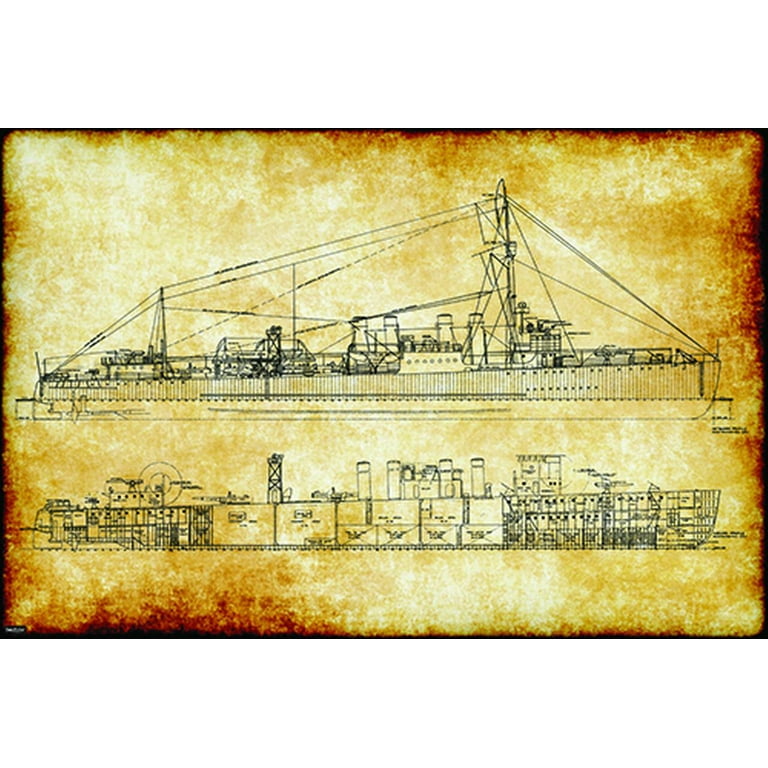 Clemson Class Destroyer Plans 70677 USS Tucker (DD 57) Tucker Class