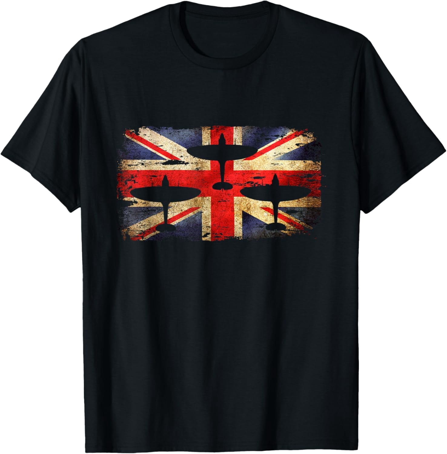 Retro Vintage Union Jack British Flag Spitfire Fighter Plane Aviation ...