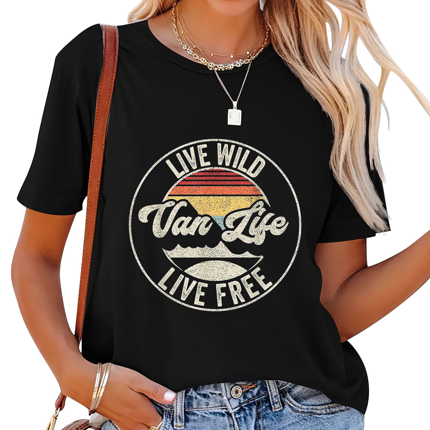 Retro Vintage Van Life T-Shirt - Walmart.com