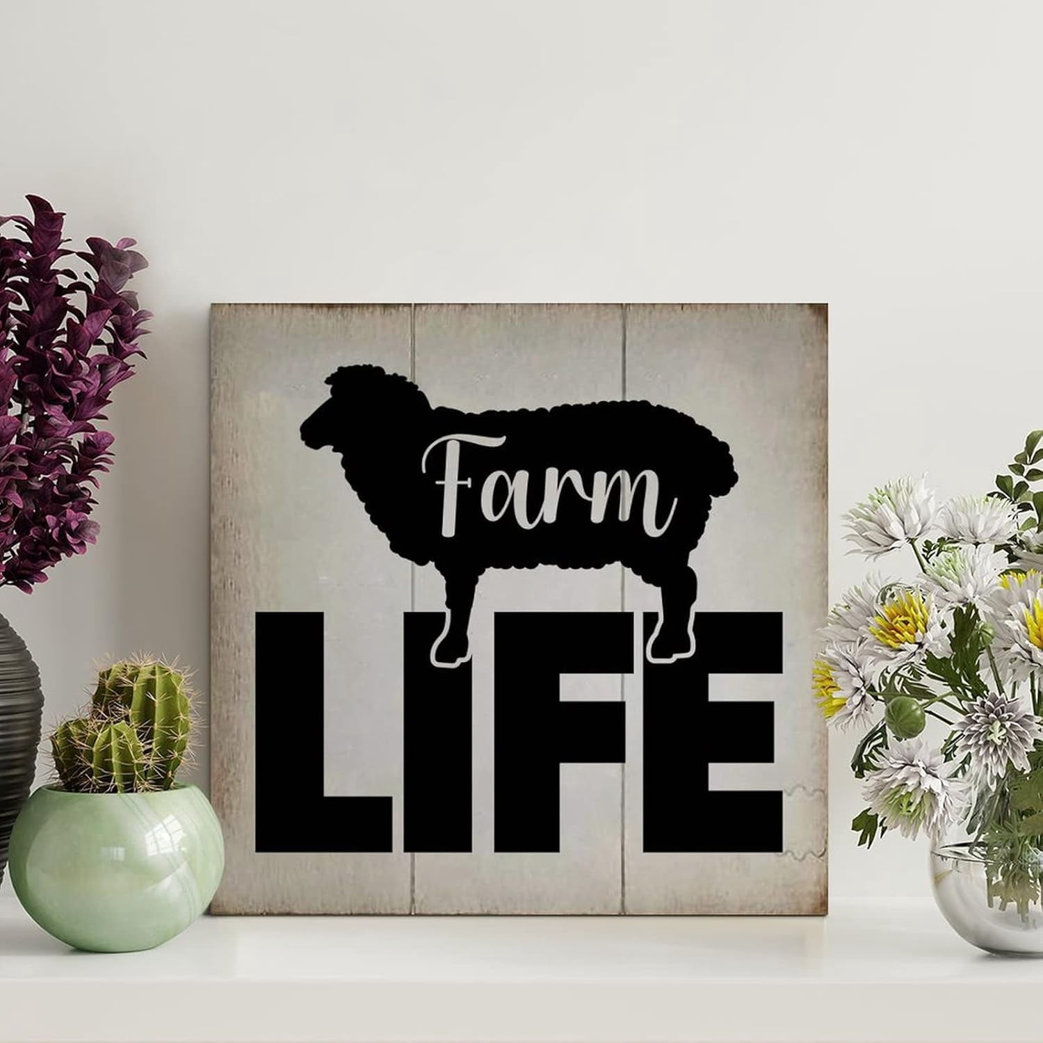 Retro Vintage Wooden Pallet Sign Farm Life Wood Signs 10X10 Inchfarm ...
