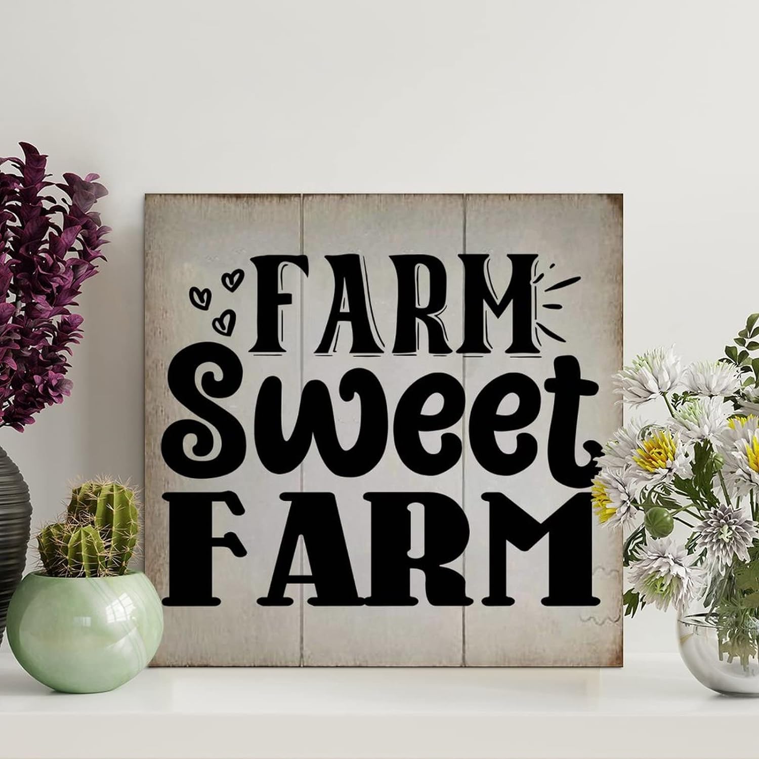 Retro Vintage Wooden Pallet Sign Farm Sweet Farm Wood Plaque 10X10 Inch ...