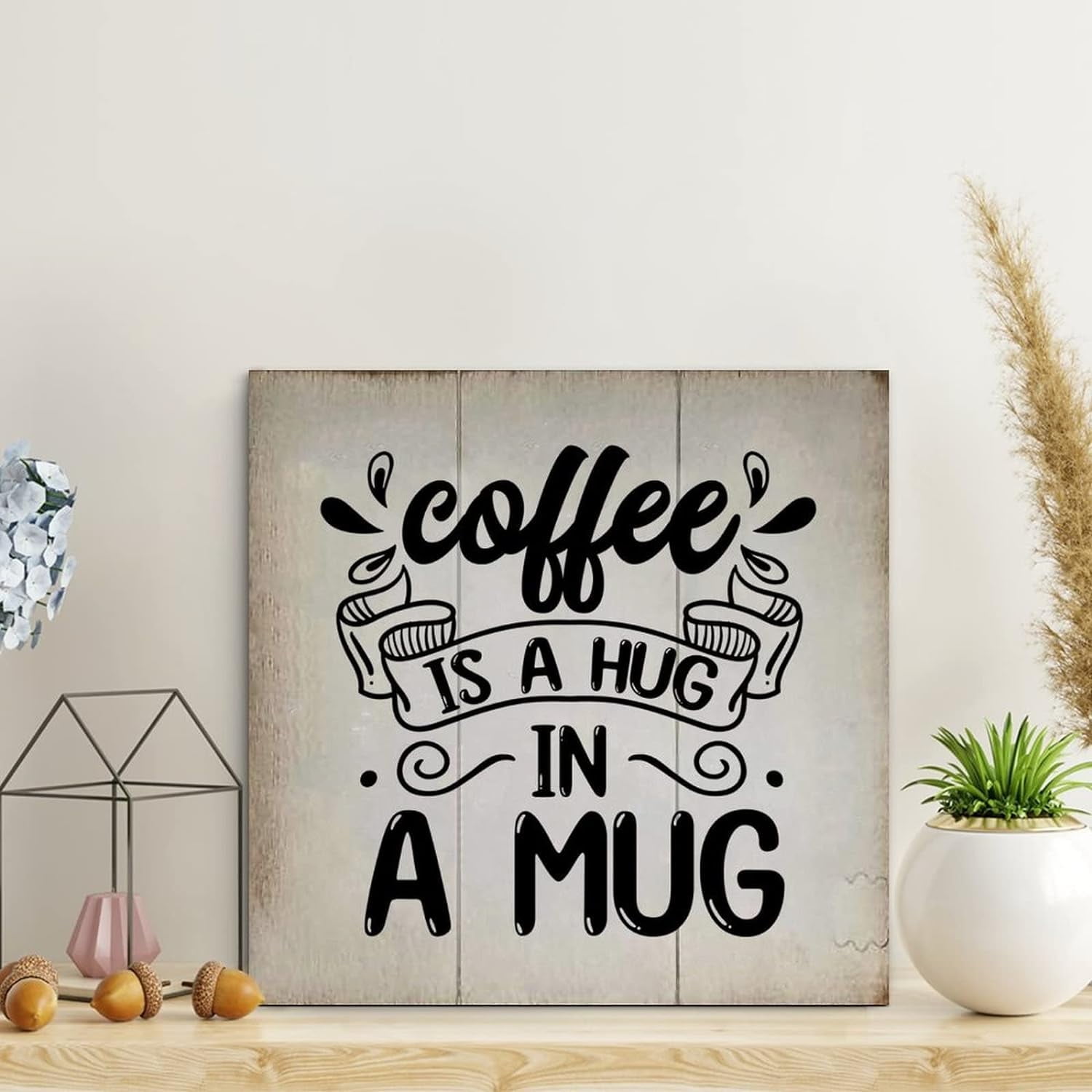 Retro Vintage Wooden Pallet Sign coffee Is A Hug in A Mug Wood Signs ...