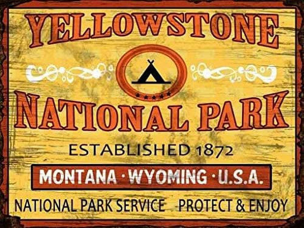 Retro Vintage Yellowstone National Park Metal Tin Sign Home Bar Cafe ...