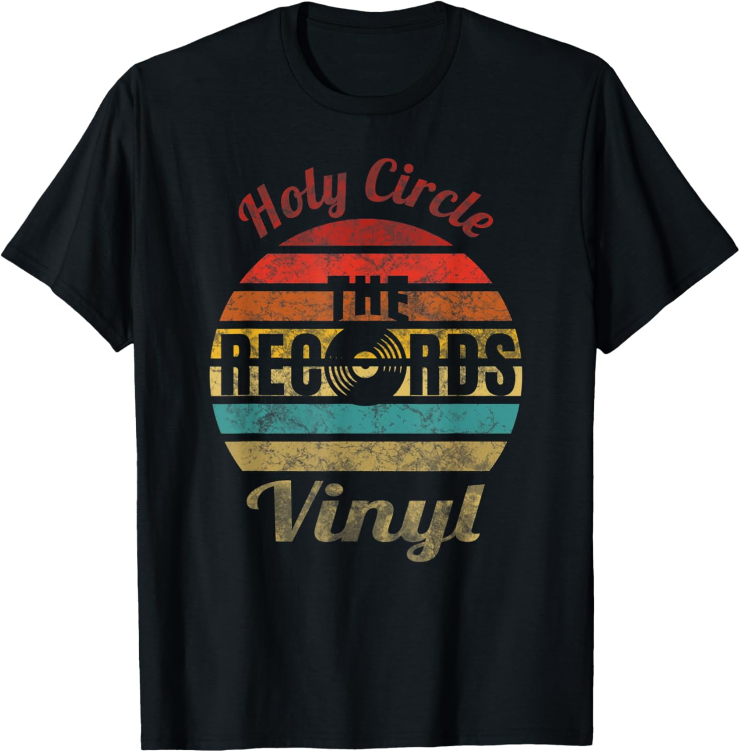 Retro Vinyl Holy Circle The Records Vintage Record Player T-Shirt ...