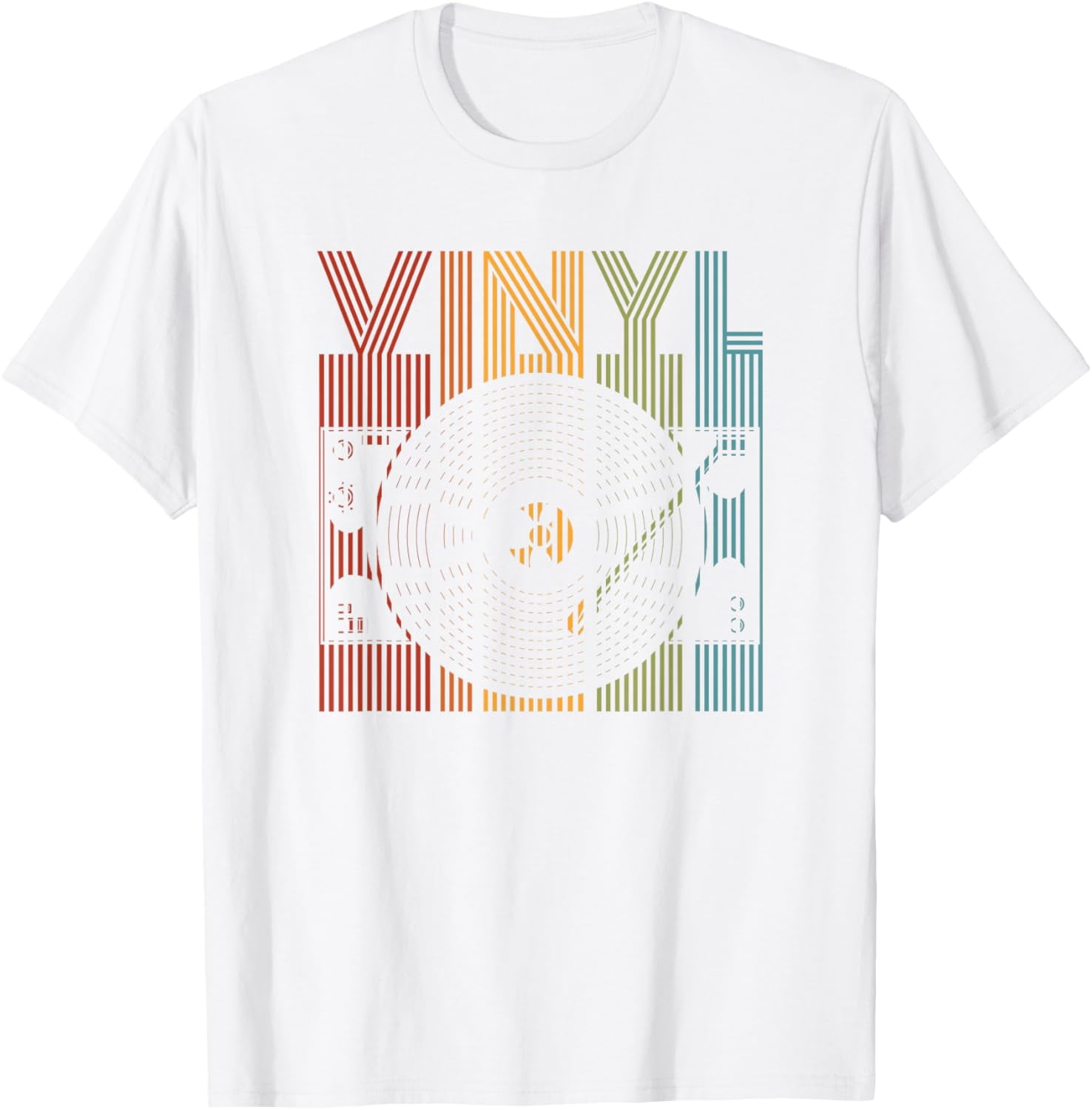 Retro Vinyl LP Records - Vintage Disc T-Shirt mens t shirt，white，women ...