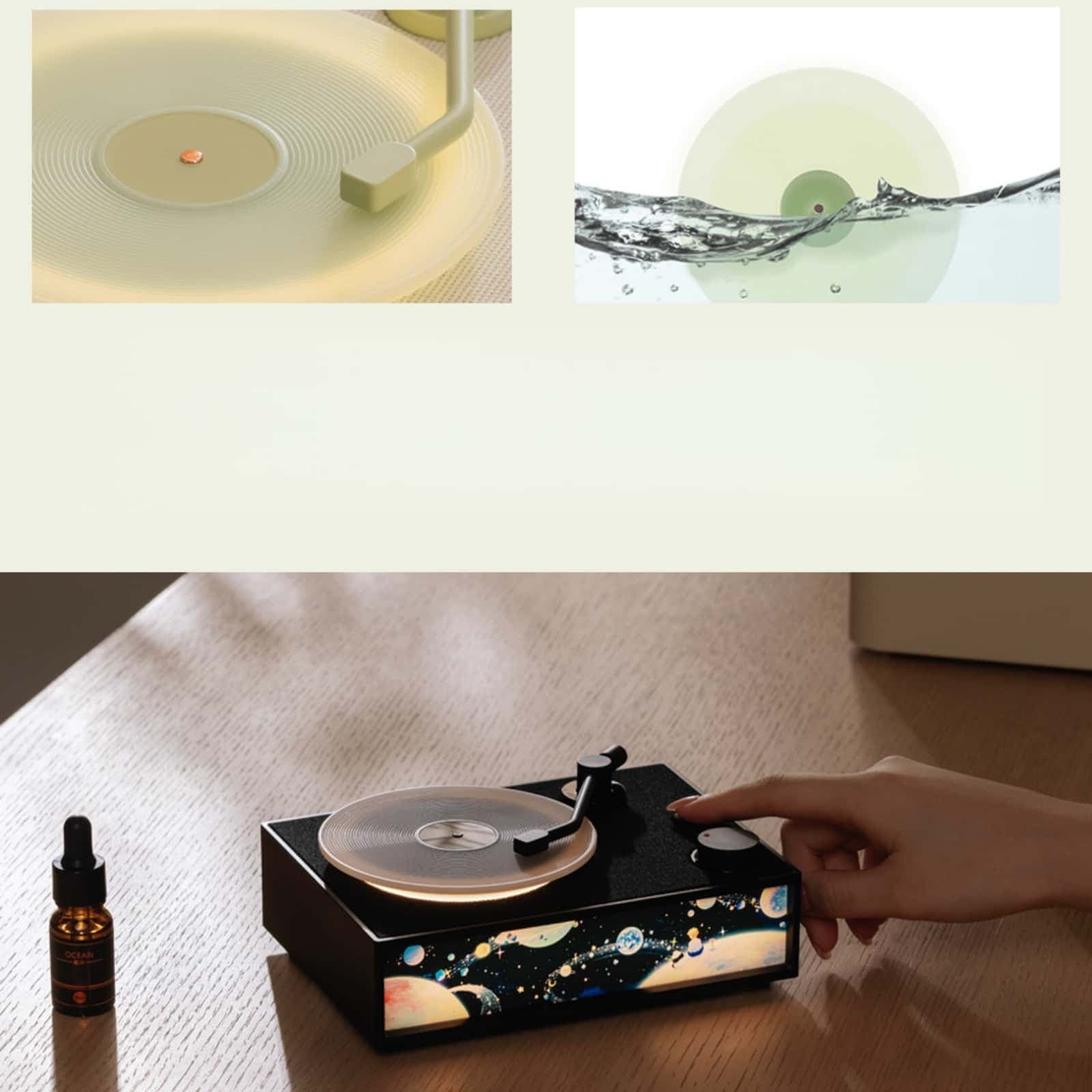 Retro Record Player Bluetooth Speaker â Aromatherapy & Night Light ...