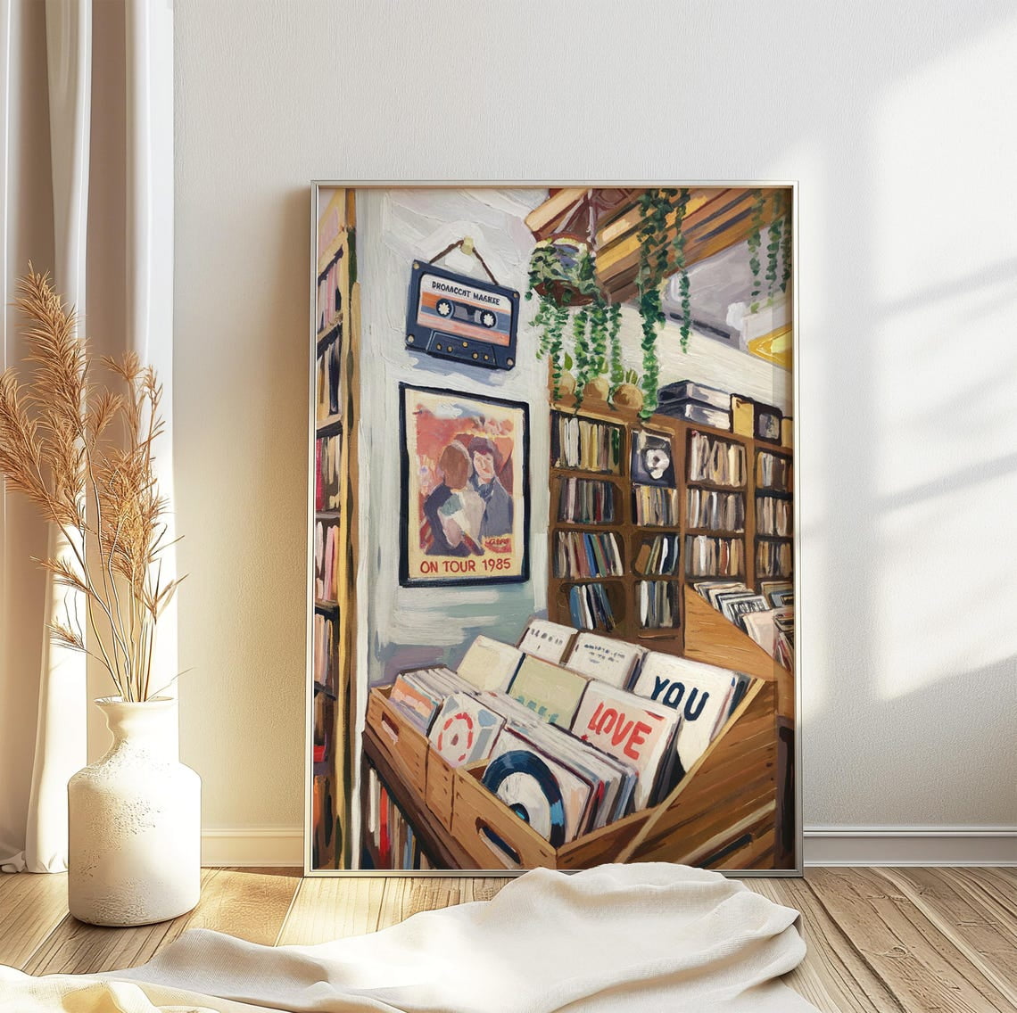 Retro Vinyl Record Store Poster, Vintage Music Print, Record Store Art ...