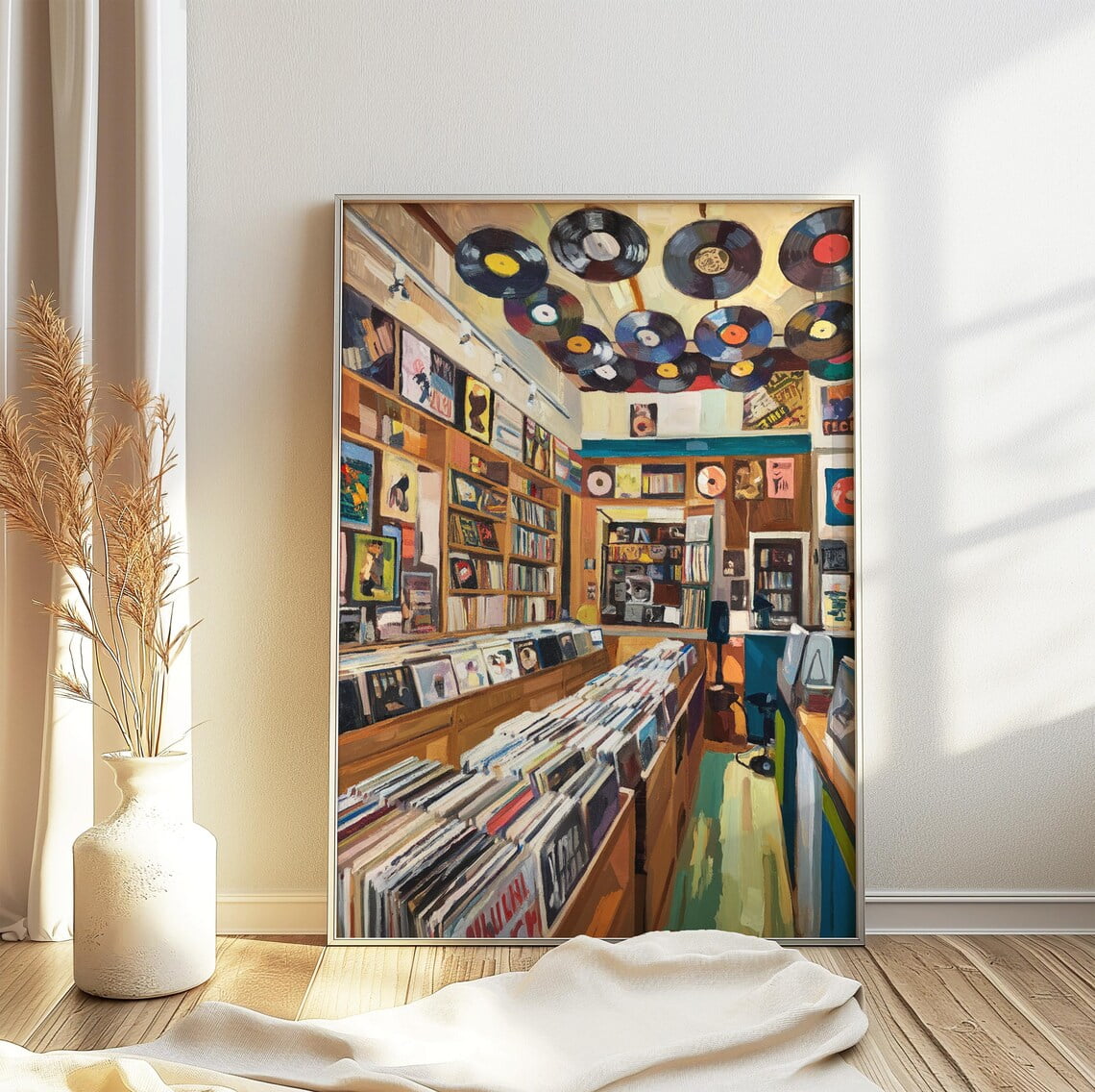 Retro Vinyl Record Store Poster, Vintage Music Print, Record Store Art ...