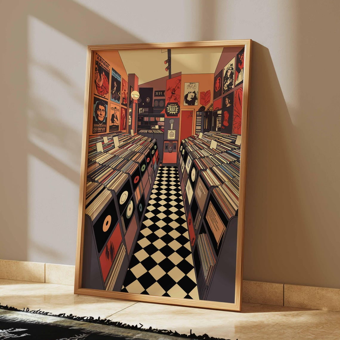 Retro Vinyl Record Store Poster, Vintage Music Print, Record Store Art ...