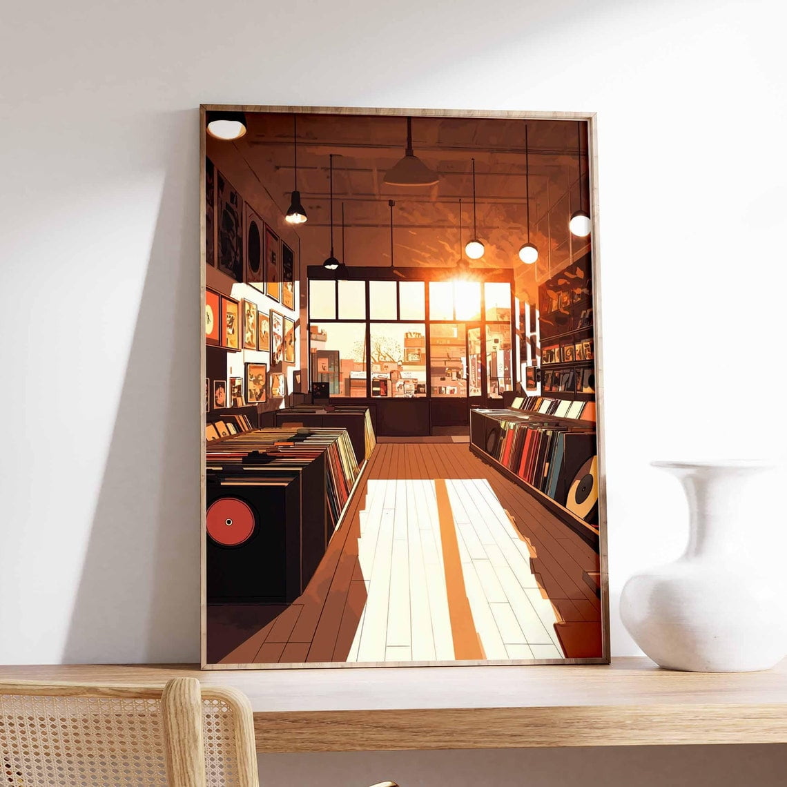 Retro Vinyl Record Store Poster, Vintage Music Print, Record Store Art ...