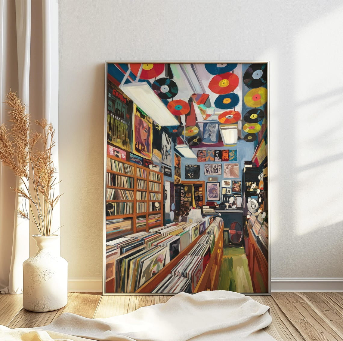 Retro Vinyl Record Store Poster, Vintage Music Print, Record Store Art ...