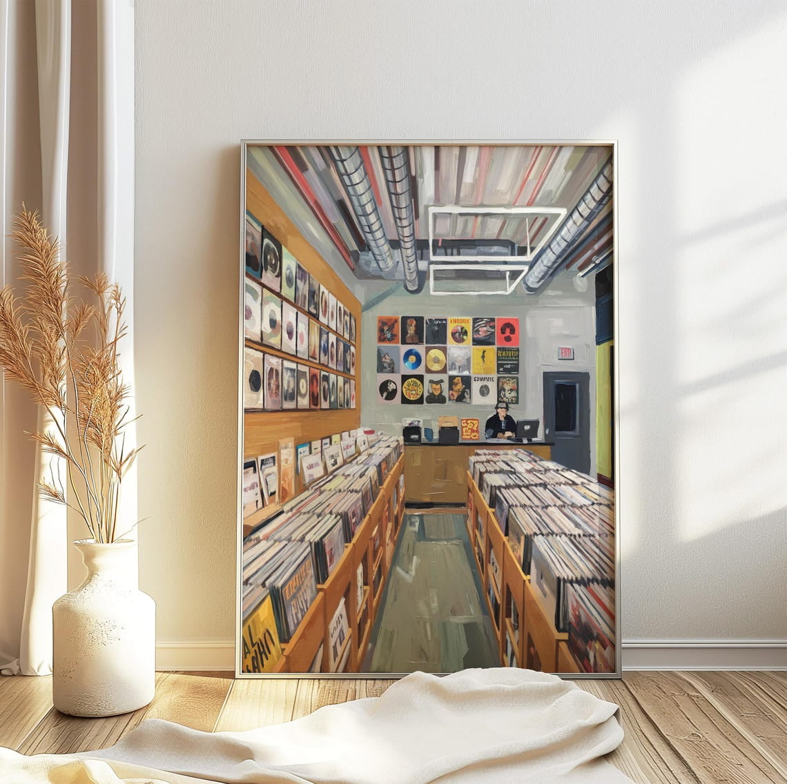 Retro Vinyl Record Store Poster, Vintage Music Print, Record Store Art ...