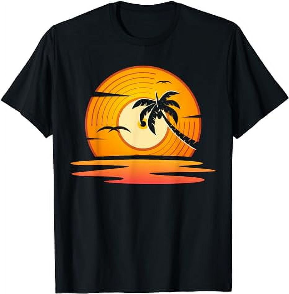 Retro Vinyl Record Sunset Vintage LP Records T-Shirt - Walmart.com