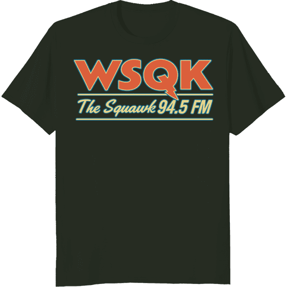 Retro WSQK Radio Station T-Shirt Vintage 80s Hawkins Graphic Crewneck ...