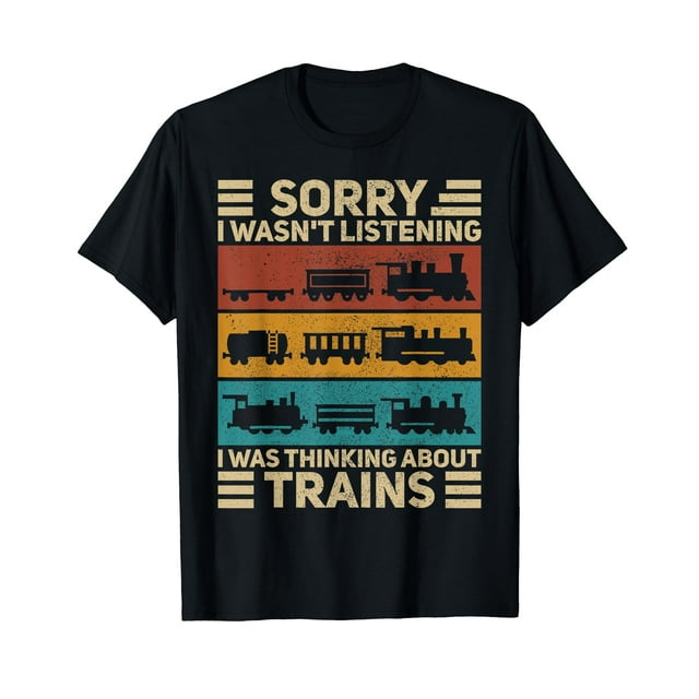 Retro Wagon Train Lover Model Railroad Conductor Funny Train T-Shirt ...