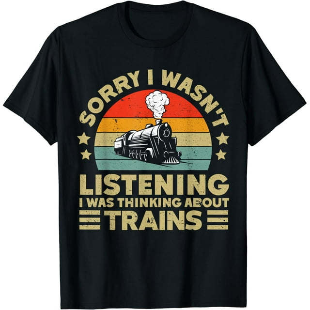 Retro Wagon Train Lover Model Railroad Conductor Funny Train T-Shirt ...