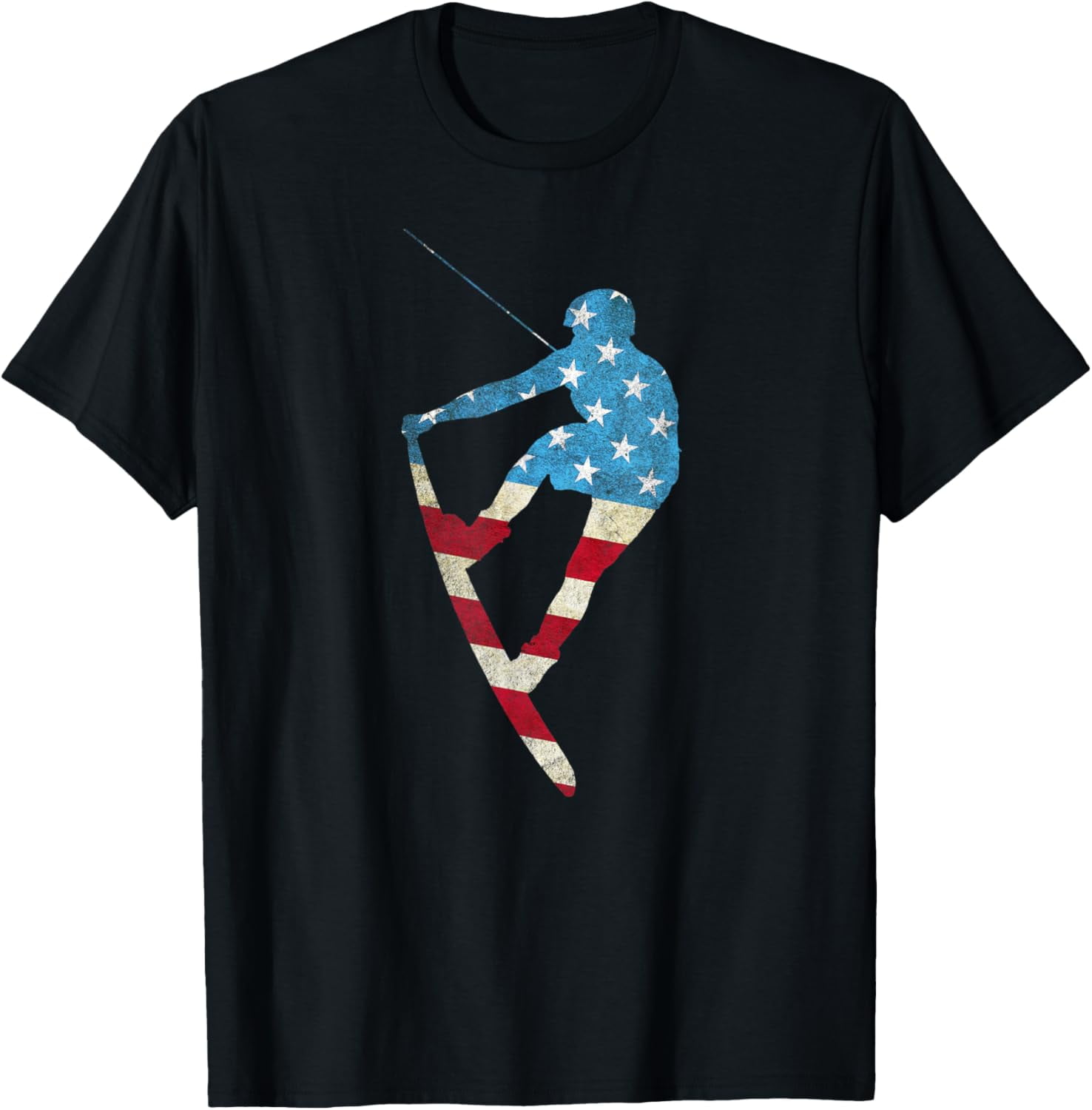 Retro Wakeboard American Flag Wakeboarder Gift Wakeboarding T-Shirt ...