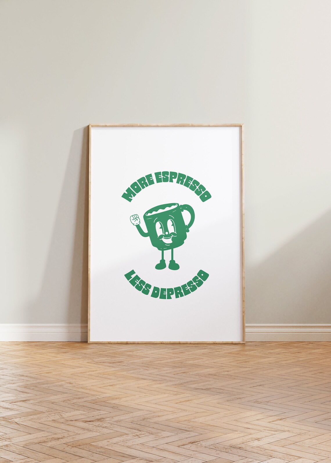 Retro Wall Art, More Espresso Less Depresso Print, Retro Print, Retro ...