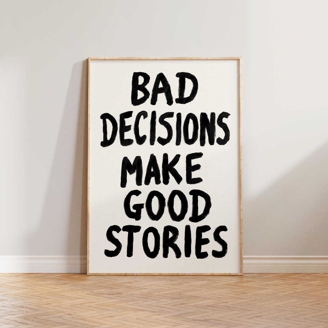 Retro Wall Art, Hand Painted Wall Art, Bad Decisions Make Good Stories ...