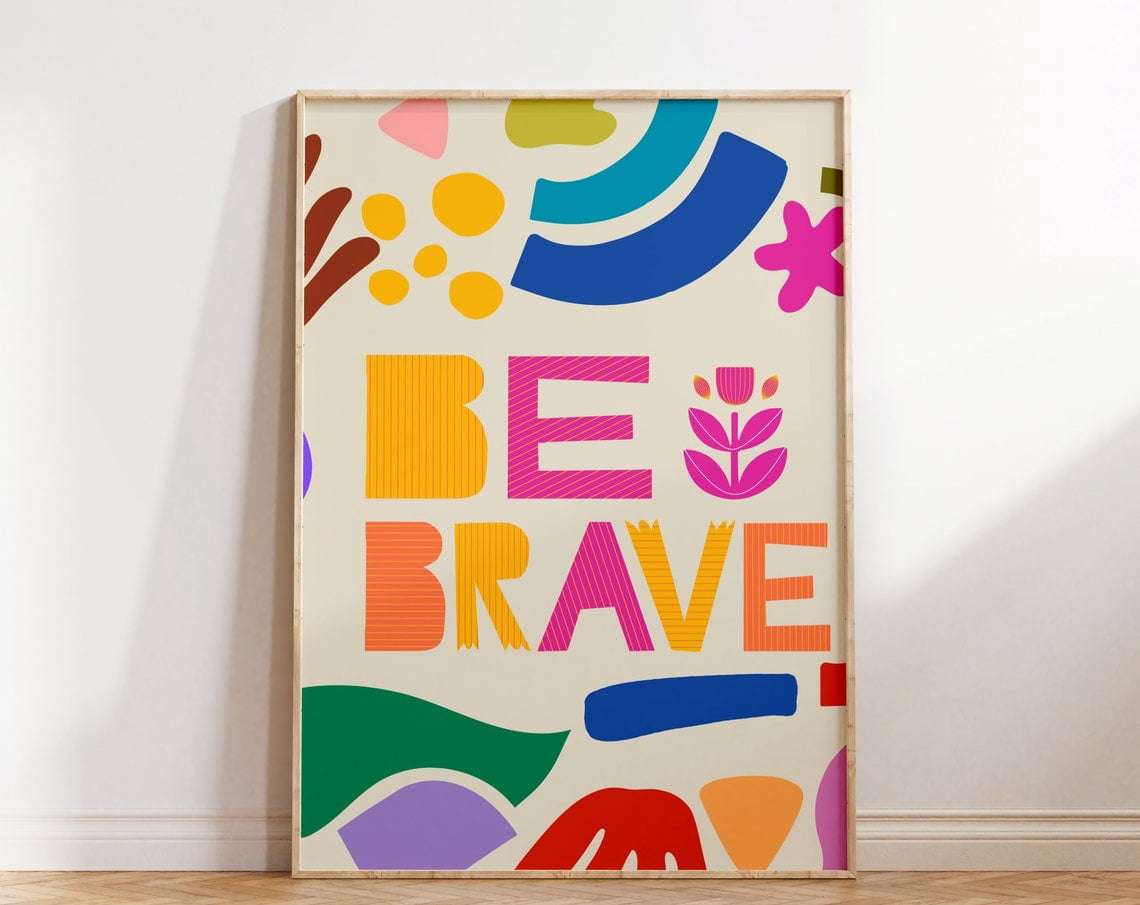 Retro Wall Art Print, Inspirational Print, Bright Poster, Retro Wall ...