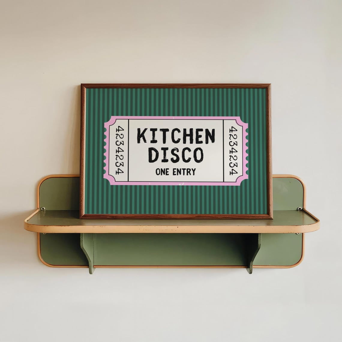 Retro Wall Art Striped Kitchen Poster Mid Century Modern Kitchen Disco ...