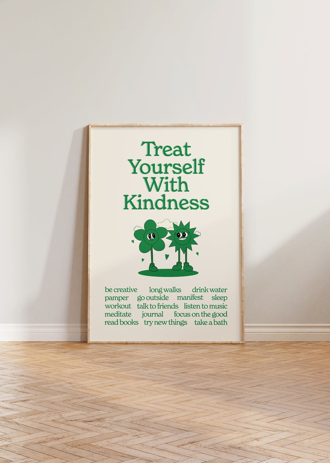 Retro Wall Art, Treat People With Kindness Print, Retro Print, Retro ...