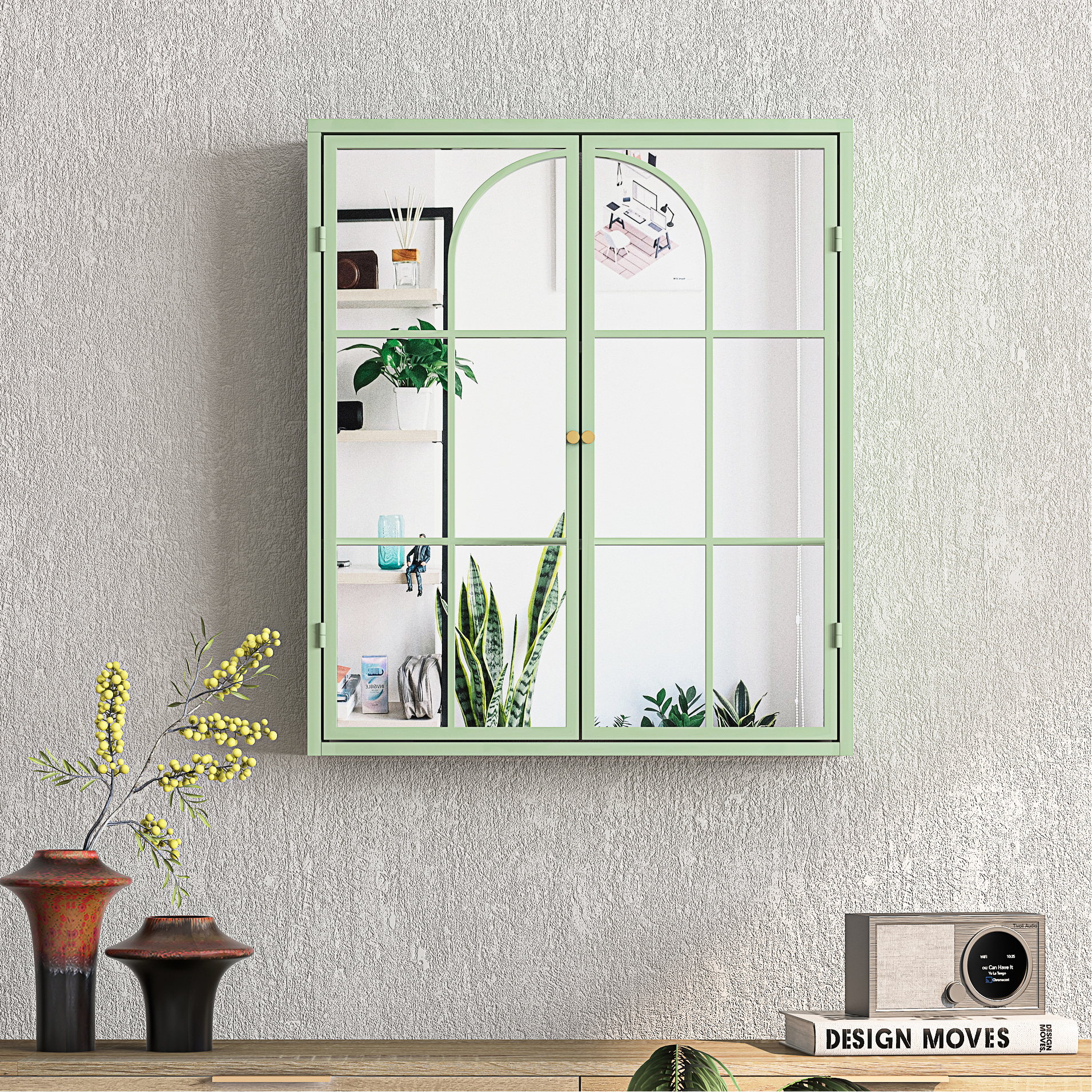 Retro Wall Cabinet With Mirror And Spacious Cabinetry - Beautify Your ...