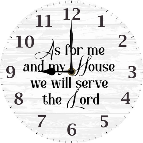 Retro Wall Clock Bible Gift As for Me and My House We Will Serve The ...