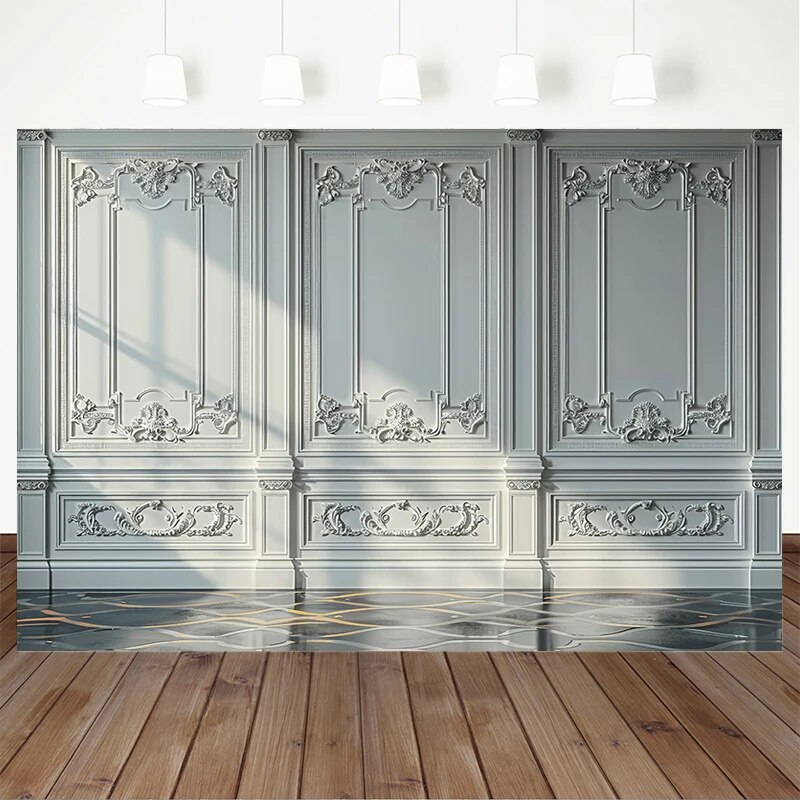 Retro Wall Photography Backdrop Square Border Marble Texture Background ...