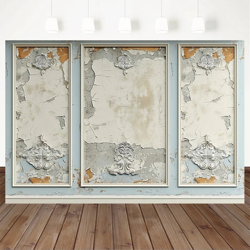 Retro Wall Photography Backdrop Square Border Marble Texture Background ...