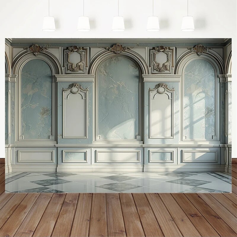 Retro Wall Photography Backdrop Square Border Marble Texture Background ...