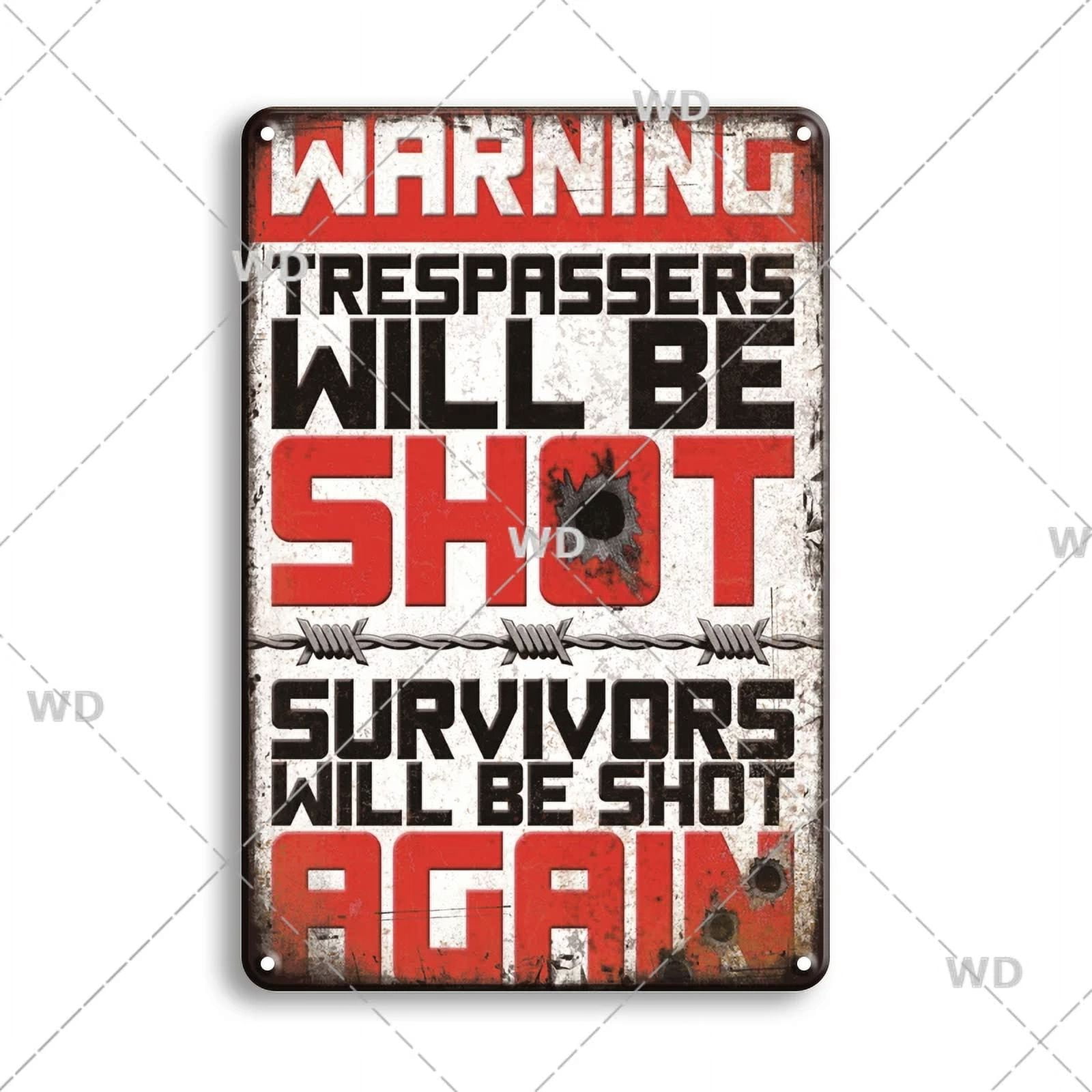 Retro Warning Metal Sign Danger Vintage Plaque Metal Caution Tin Poster ...