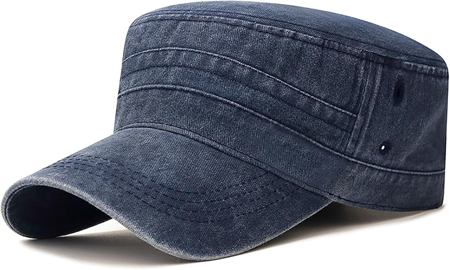 Retro Washed Military Caps Cotton Cadet Army Caps Vintage Flat Top Cap ...