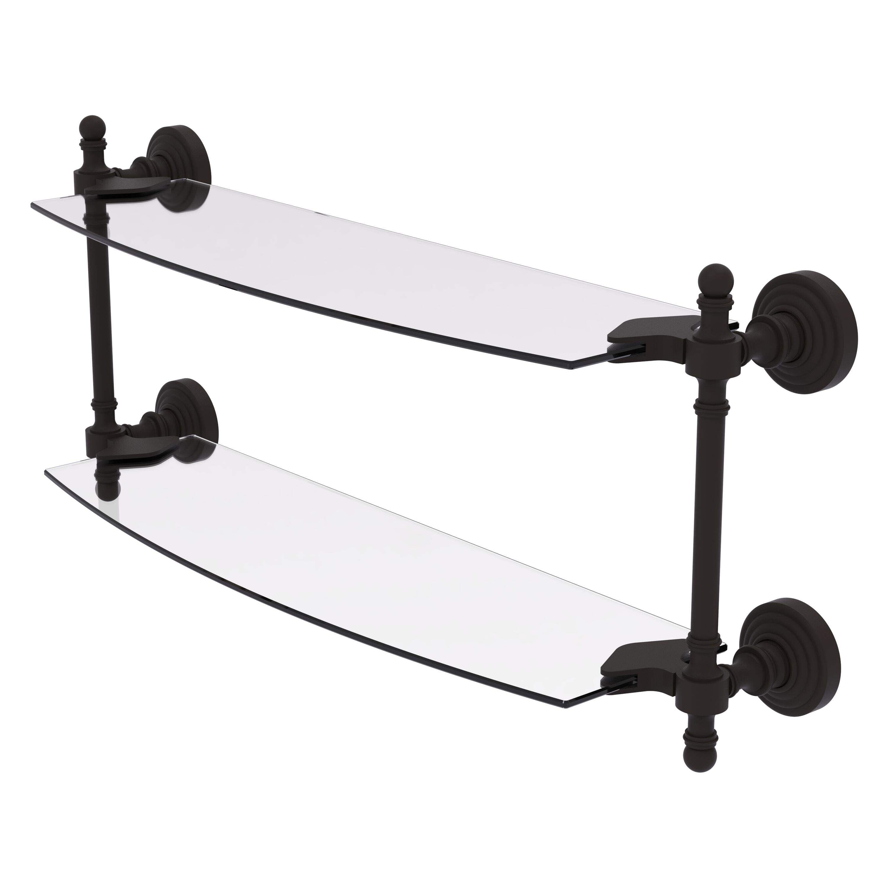 Retro Wave Collection Two Tiered Glass Shelf - Oil Rubbed Bronze / 18 ...