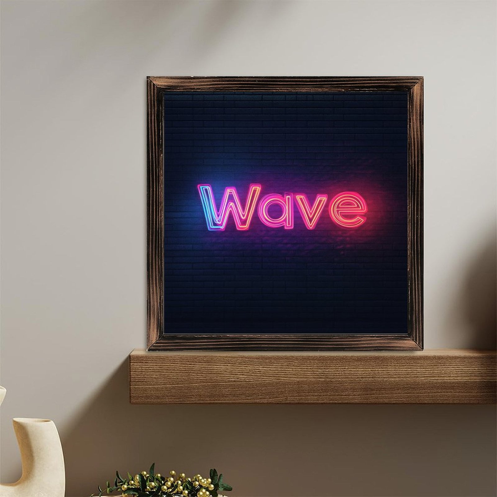 Retro Wave Light Wooden Sign Wall Plaque - Vintage Art Decoration, Wall ...
