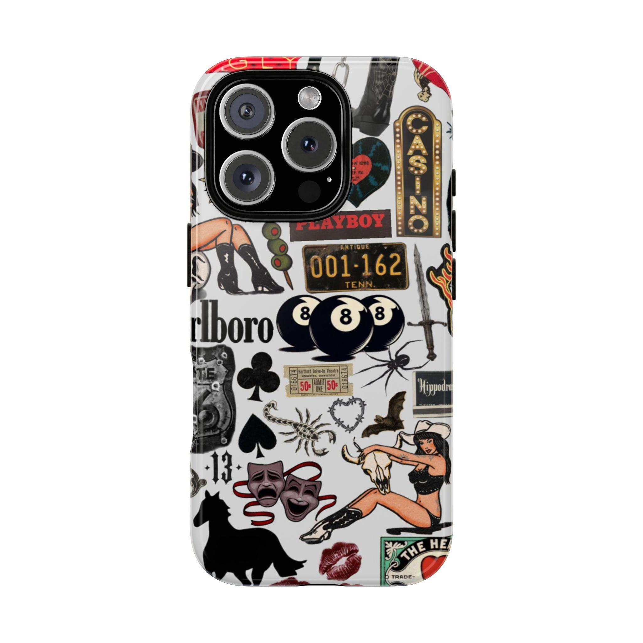 Retro Western Bar Phone Case Cowboy Pinup Art for iPhone 17 through 11 ...