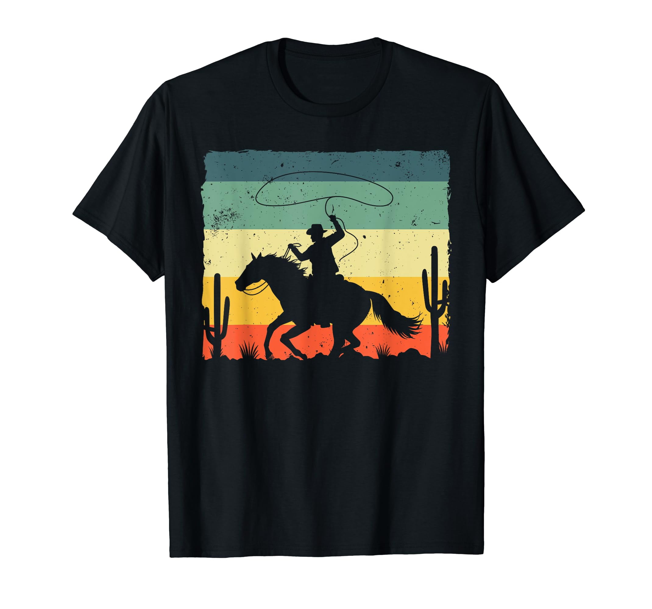 Retro Western Cowboy Design For Men Boys Horse Rider Cowboy T-Shirt ...