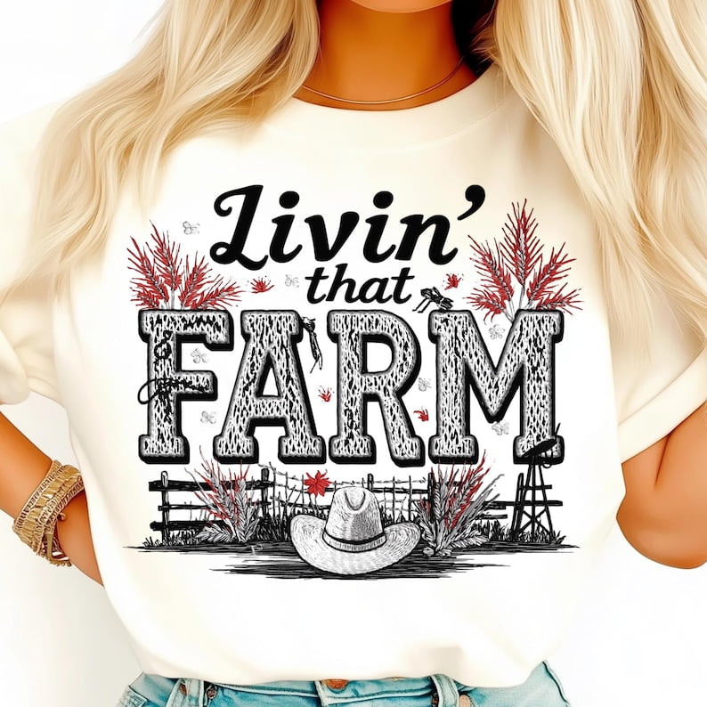 Retro Western Farm Life Shirt, Rustic Country Living Tee, Western Ranch ...