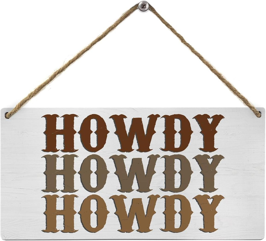Retro Western Howdy Wood Wall Decor, Preppy Wood Plaque Sign Wall ...