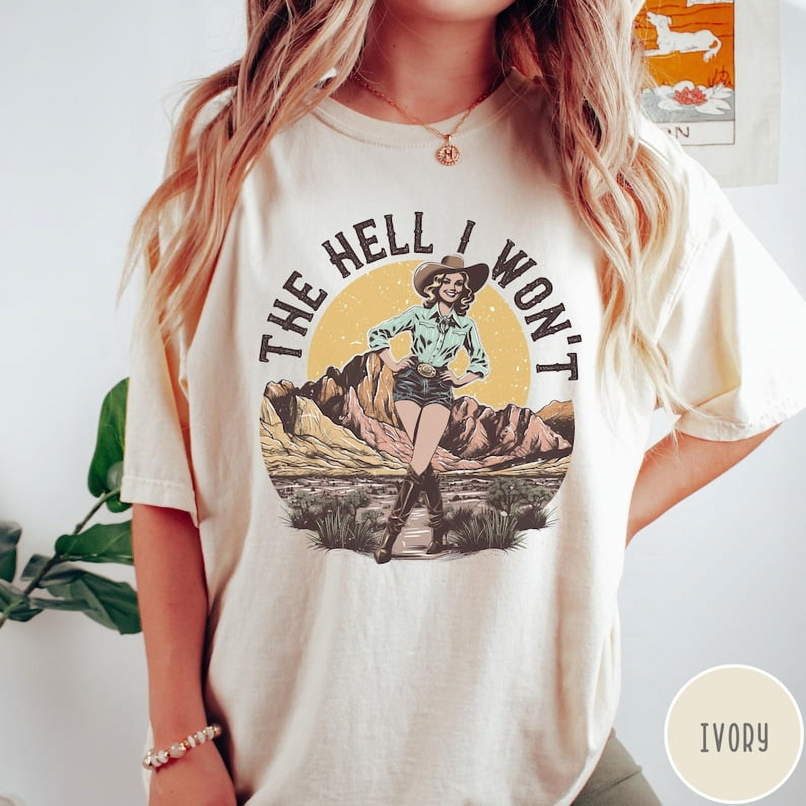 Retro Western Shirt, The Hell I Won't Tshirt, Vintage Cowgirl Shirt ...