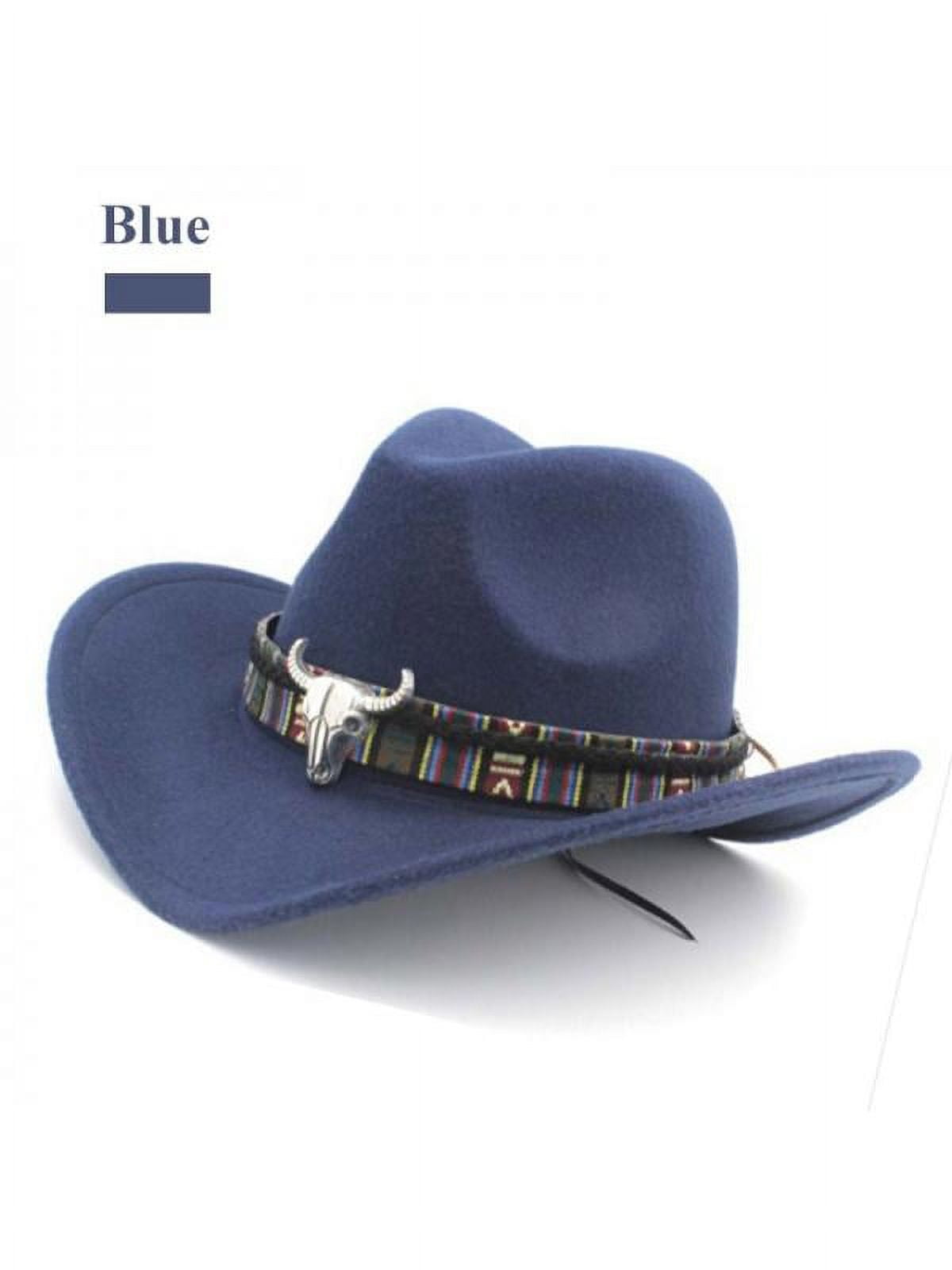 Retro Western Style Wool Felt Cowboy Hat Hollow Wide Brim Cowgirl Cap ...